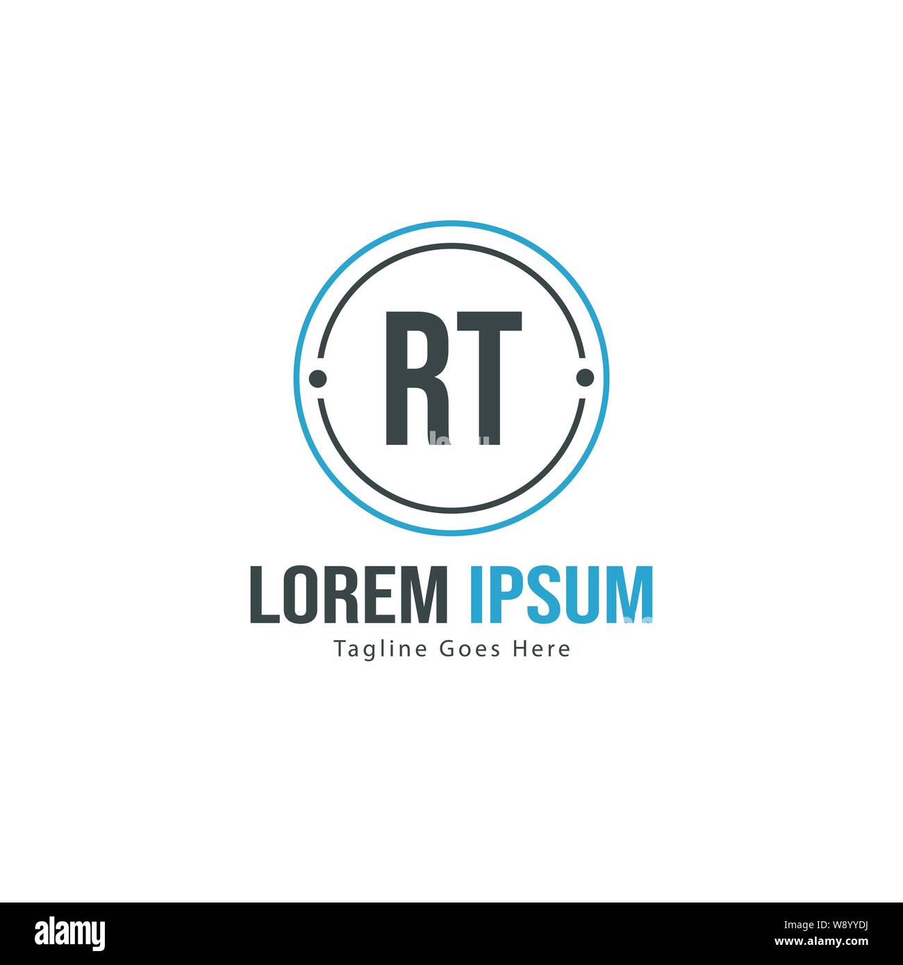Initial RT logo template with modern frame. Minimalist RT letter logo ...