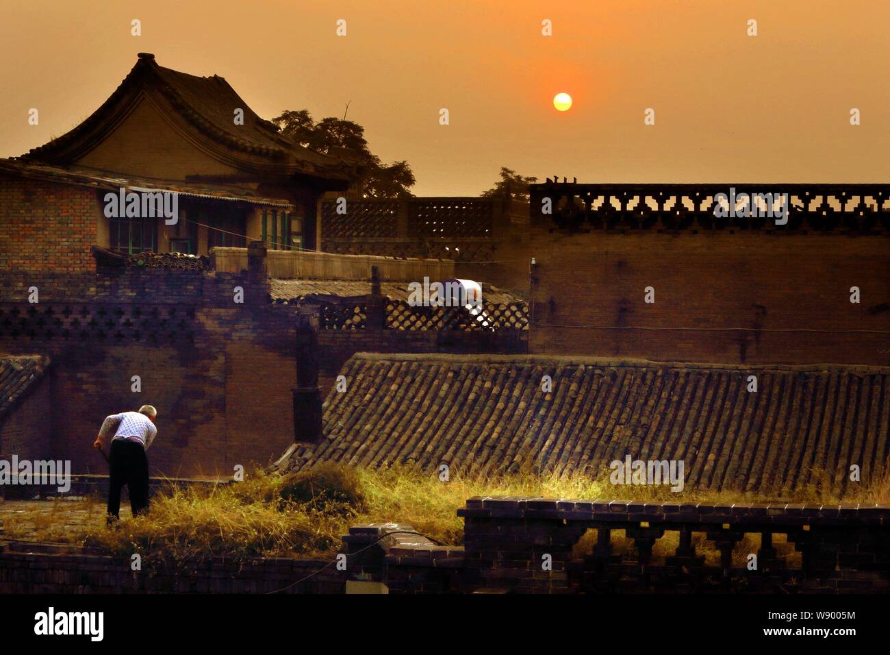 View of old buildings in Ancient City of Ping Yao in Pingyao county ...
