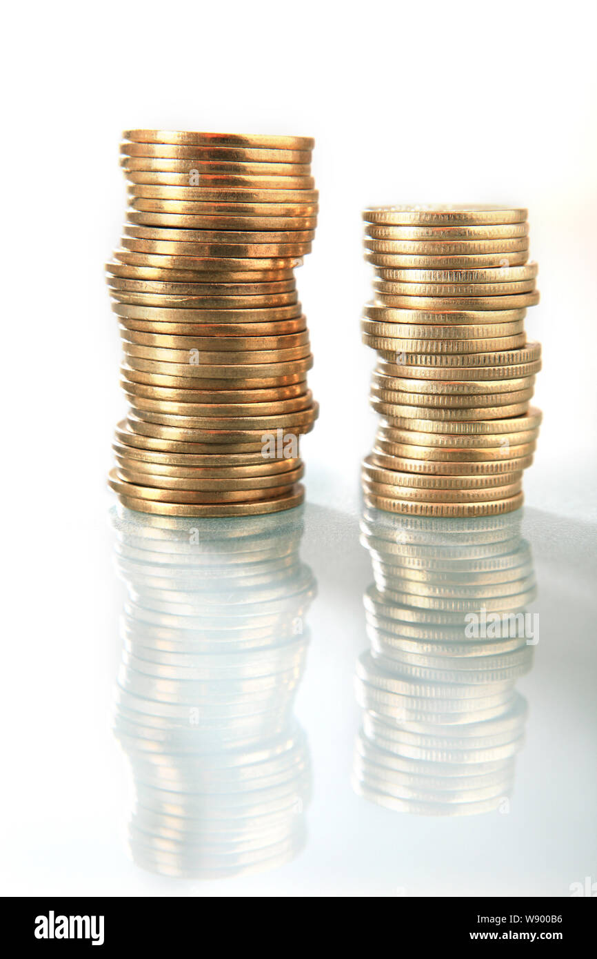 Stacks of Indian coins Stock Photo - Alamy