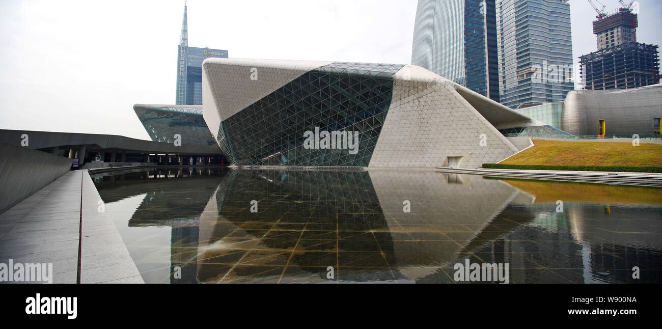 Exterior view of the Guangzhou Opera House in Guangzhou city, south ...