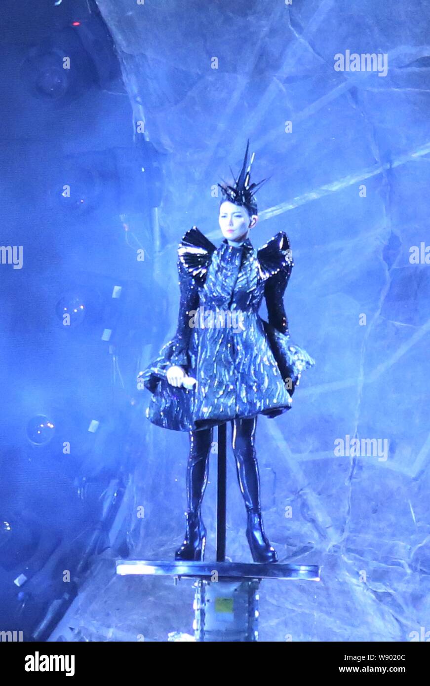 Singaporean singer Stefanie Sun poses during her concert in Nanjing ...