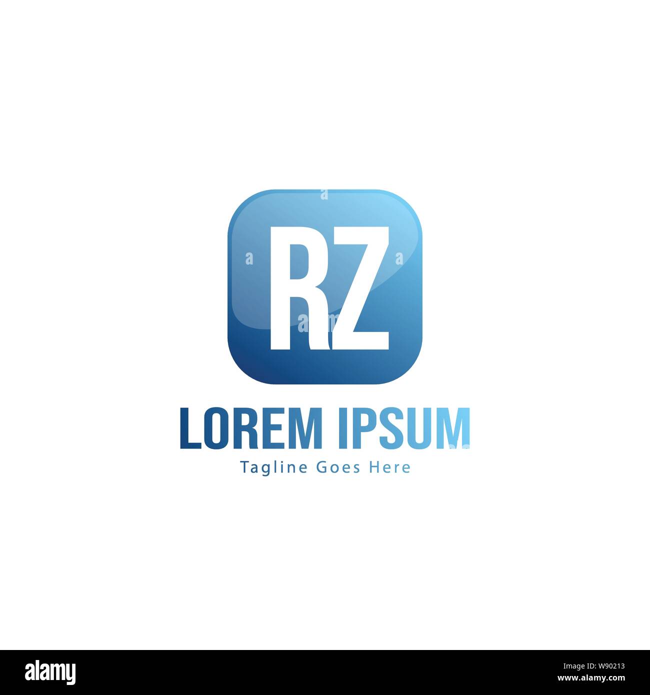 Initial RZ logo template with modern frame. Minimalist RZ letter logo ...