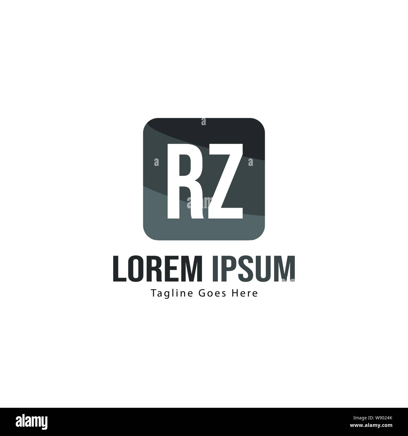 Initial RZ logo template with modern frame. Minimalist RZ letter logo ...