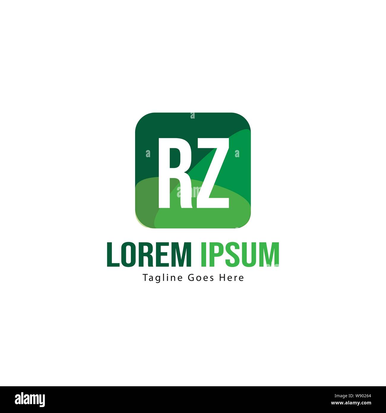 Initial RZ logo template with modern frame. Minimalist RZ letter logo ...