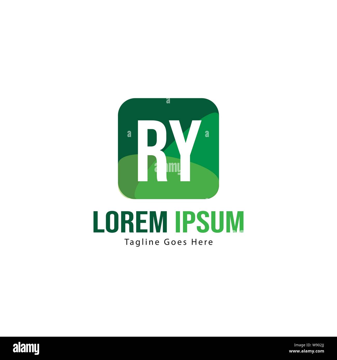 Initial RY logo template with modern frame. Minimalist RY letter logo ...