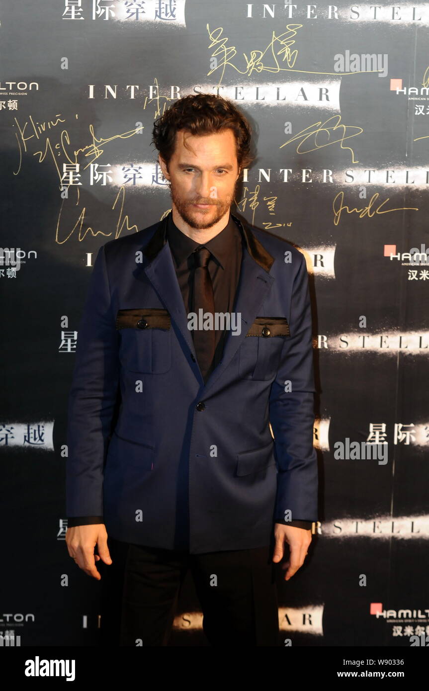 American actor Matthew McConaughey poses on the red carpet as he ...