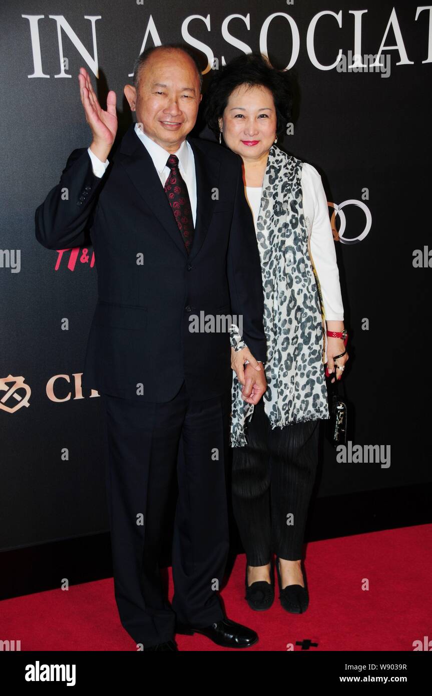 Hong Kong director John Woo, left, and his wife Annie Woo pose on the ...