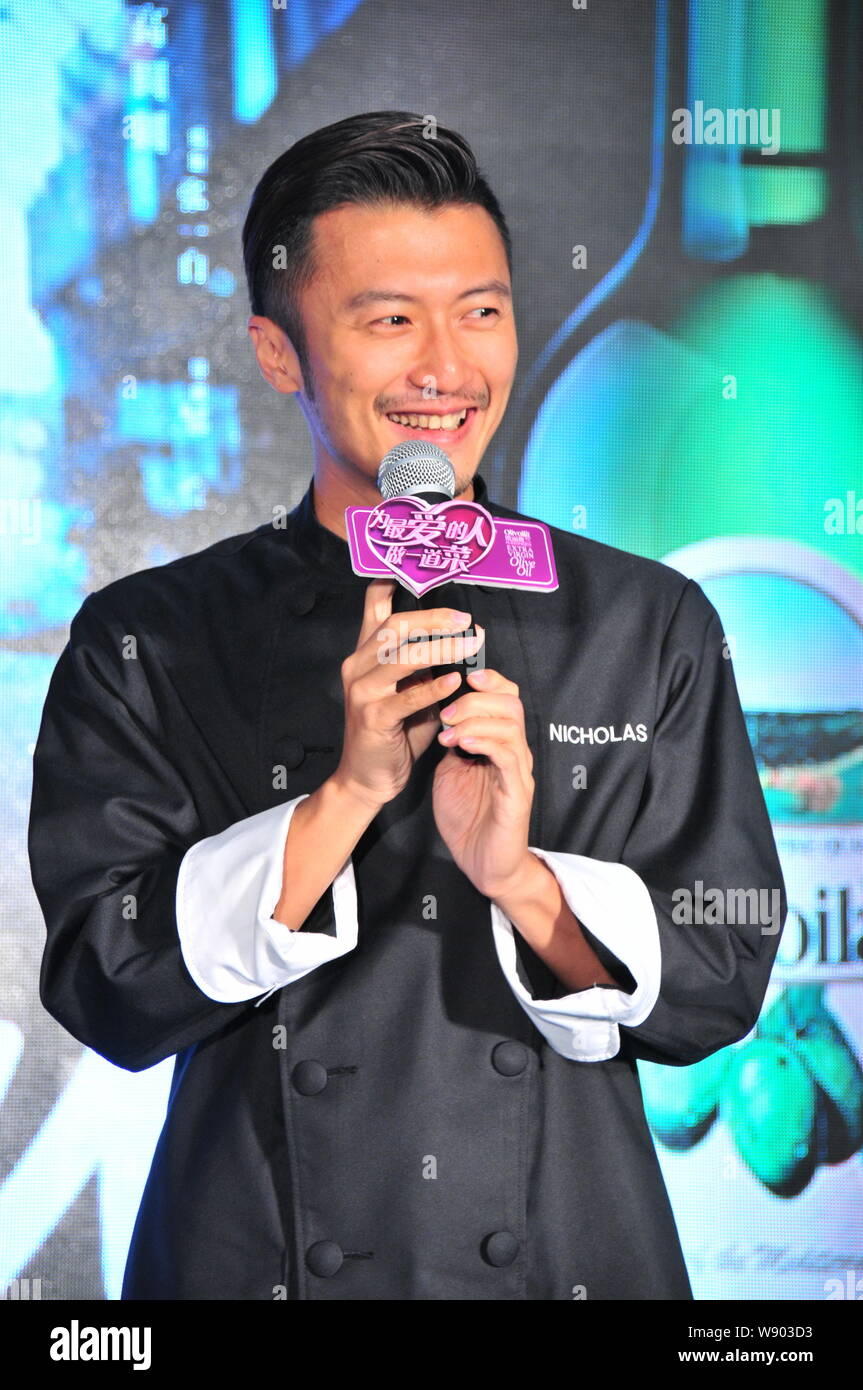 Hong Kong singer and actor Nicholas Tse laughs during a promotional ...
