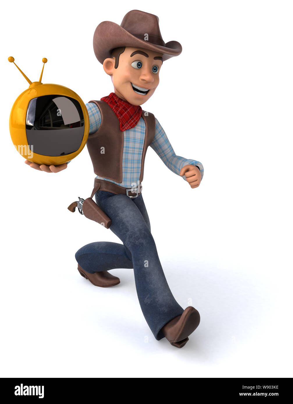 Fun Cowboy - 3D Illustration Stock Photo - Alamy