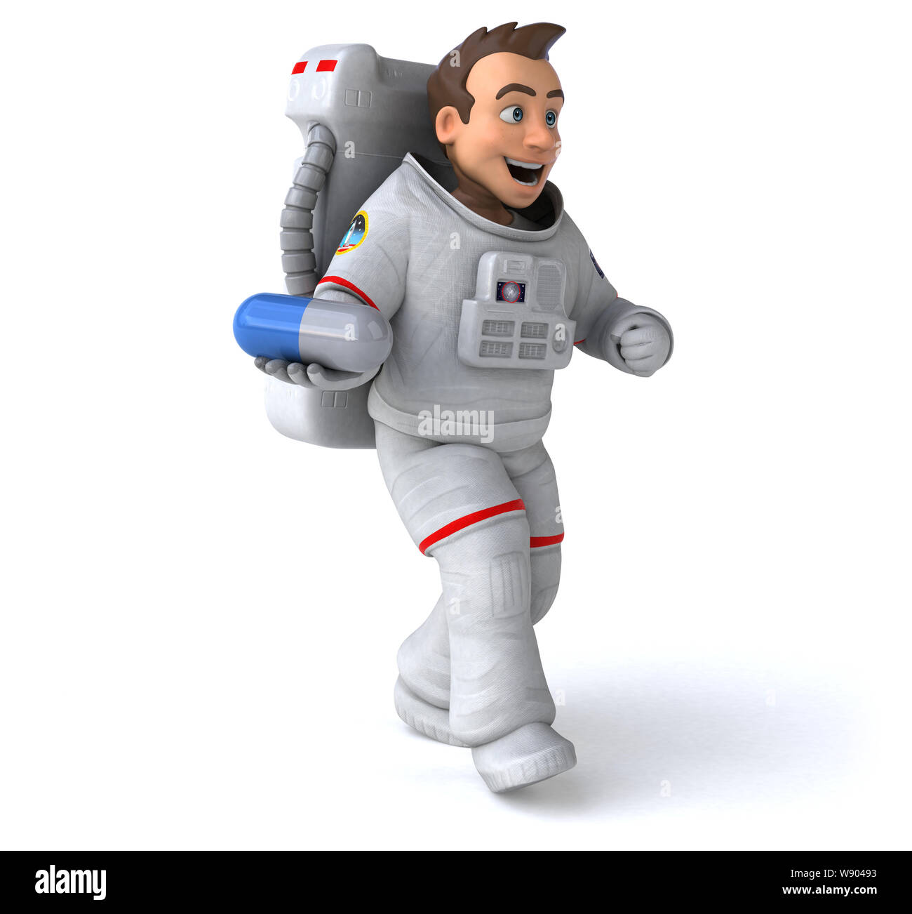 Fun astronaut - 3D Illustration Stock Photo - Alamy