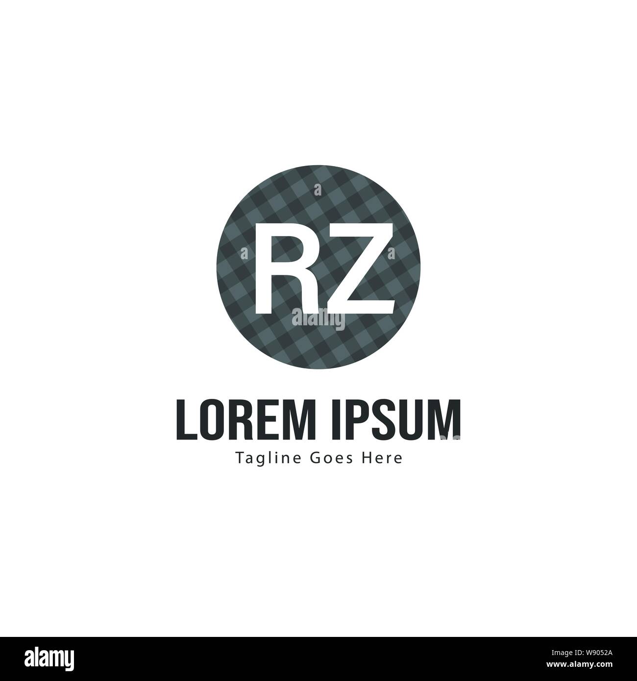 Initial RZ logo template with modern frame. Minimalist RZ letter logo ...