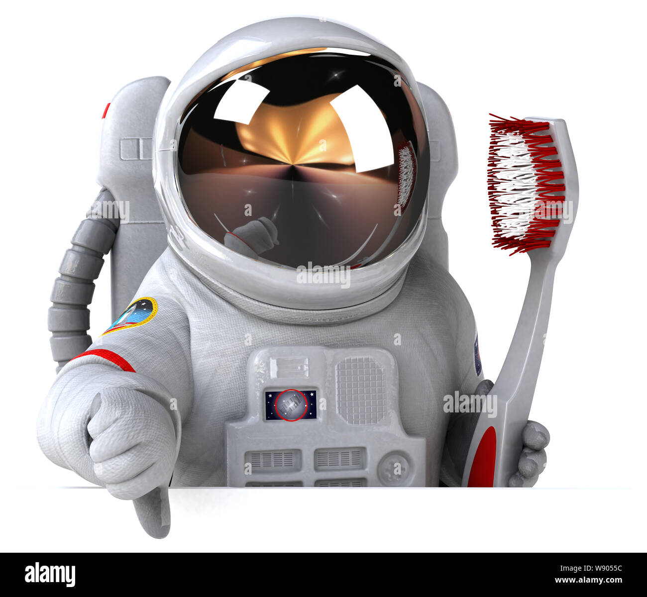 Fun astronaut - 3D Illustration Stock Photo - Alamy