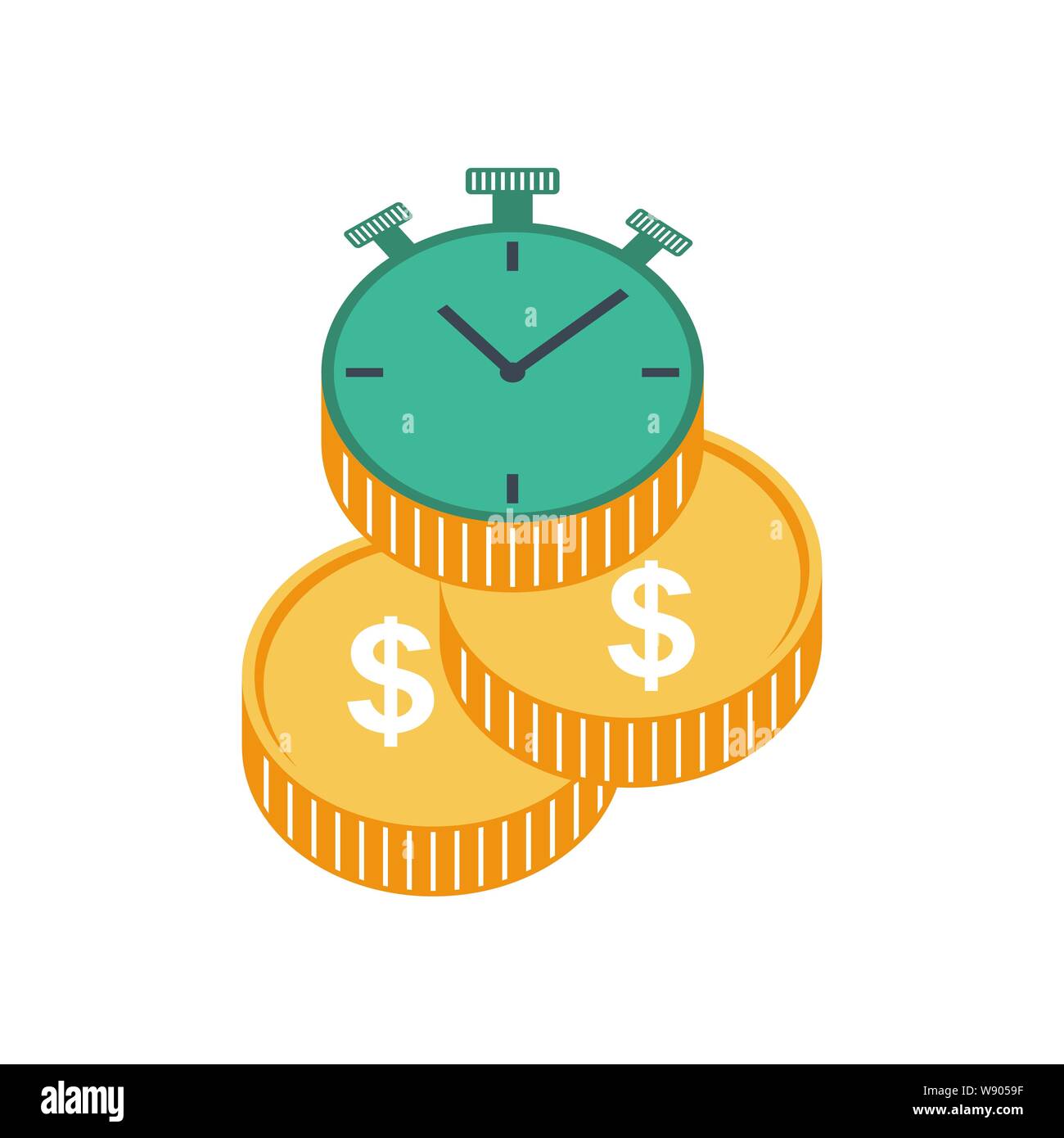 Calendar with payday calculator concept vector isolated illustration ...
