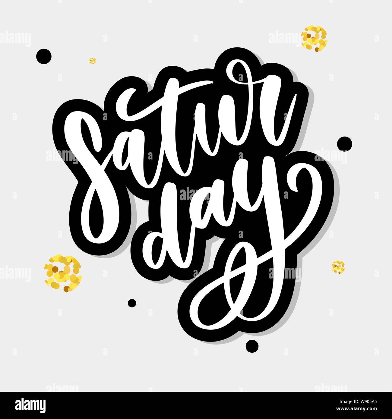 Saturday logo template vector lettering calligraphy Stock Vector Image ...