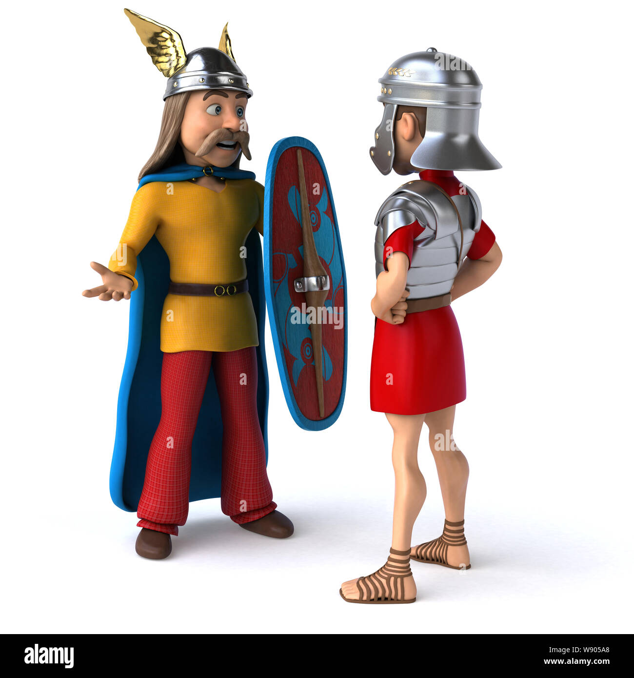 Roman and Gaul - 3D Illustration Stock Photo - Alamy