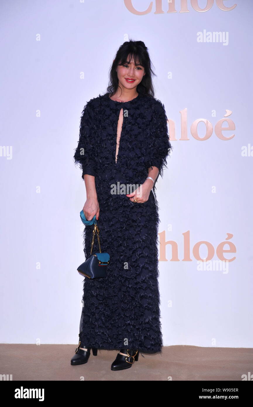 Chinese actress Chen Ran poses during the Chloe 2015 Spring/Summer ...