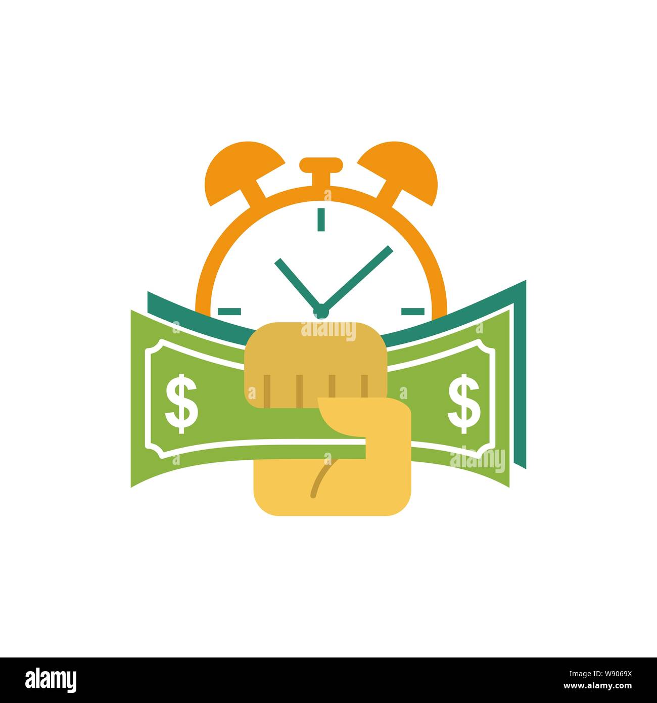 Calendar with payday calculator concept vector isolated illustration ...