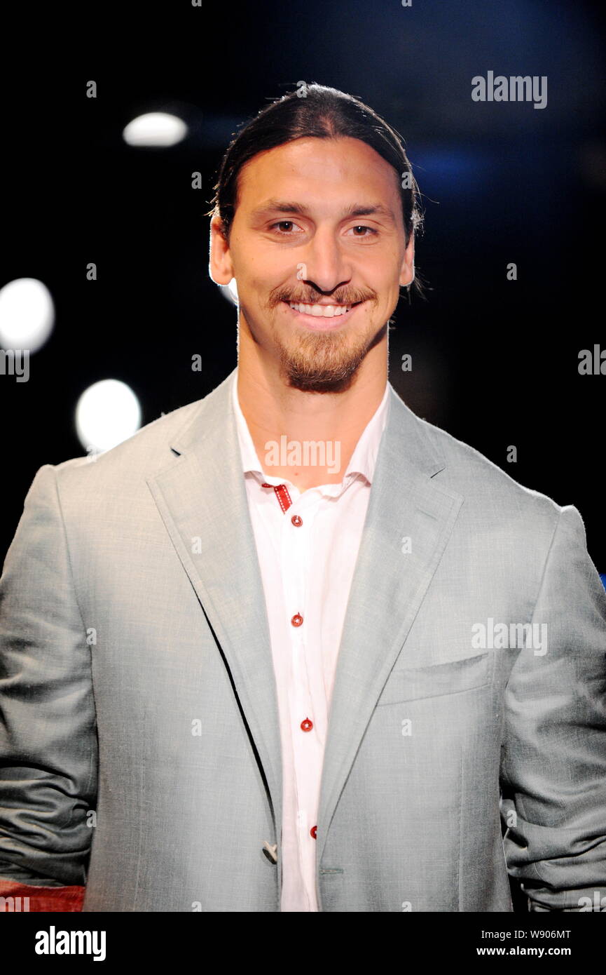 Zlatan Ibrahimovic of France's Paris Saint-Germain Football Club poses ...