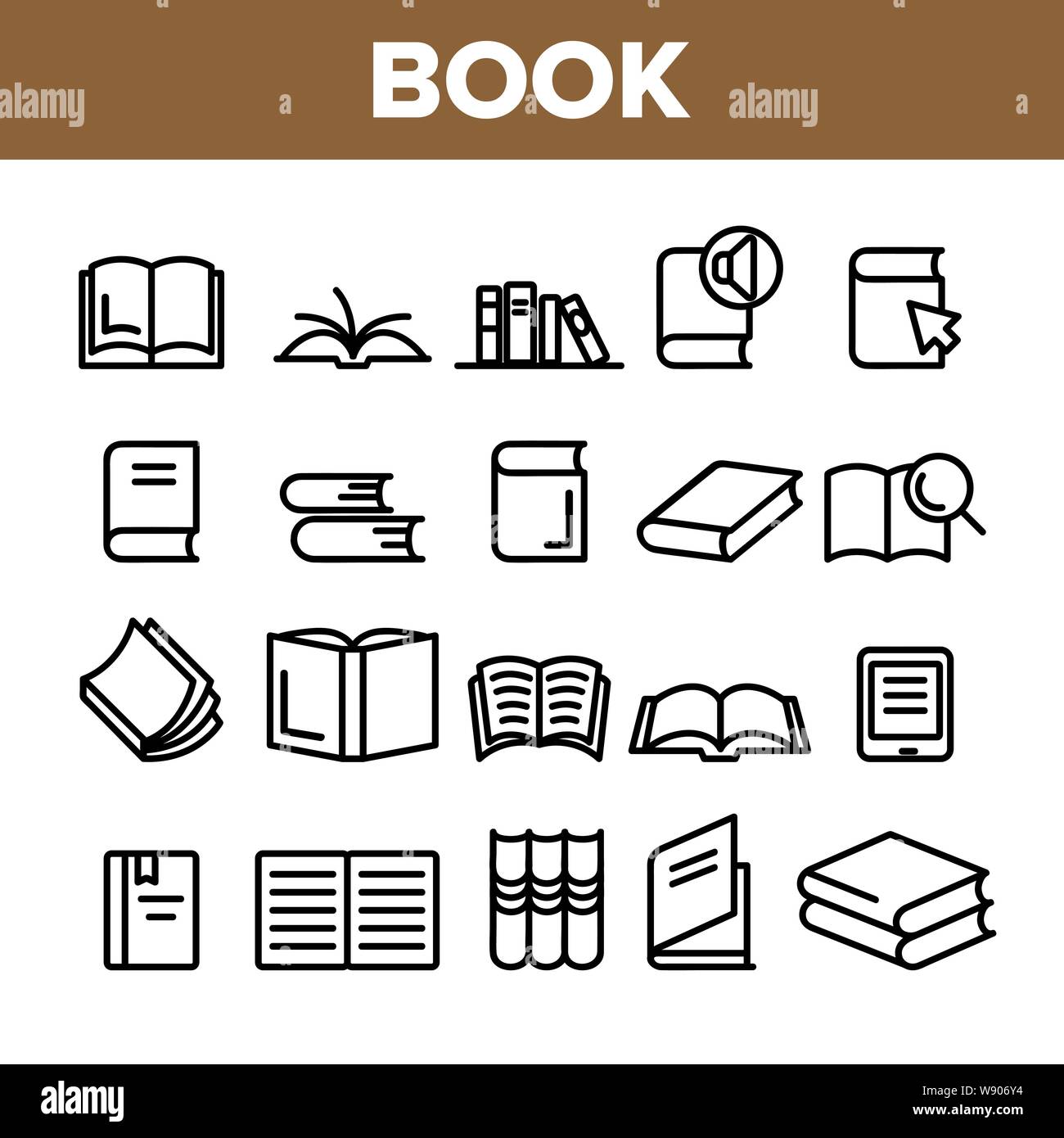 Collection Library Book Sign Icons Set Vector Stock Vector Image & Art ...