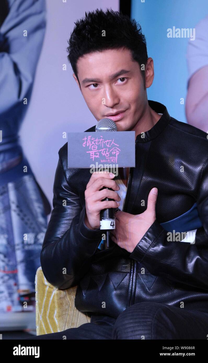 Chinese actor Huang Xiaoming attends a press conference for his new ...