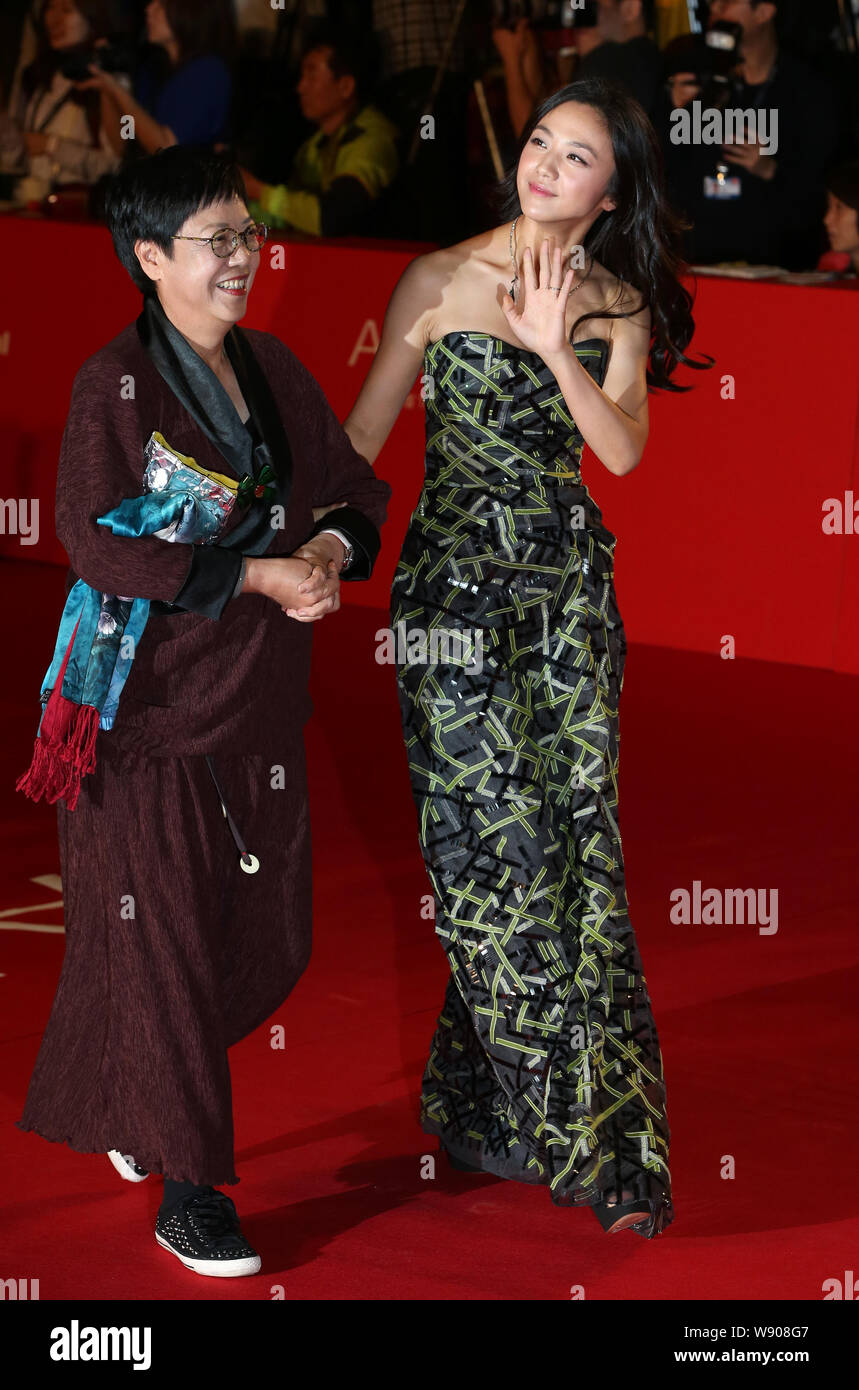 Chinese actress Tang Wei, right, and Hong Kong director Ann Hui arrive ...