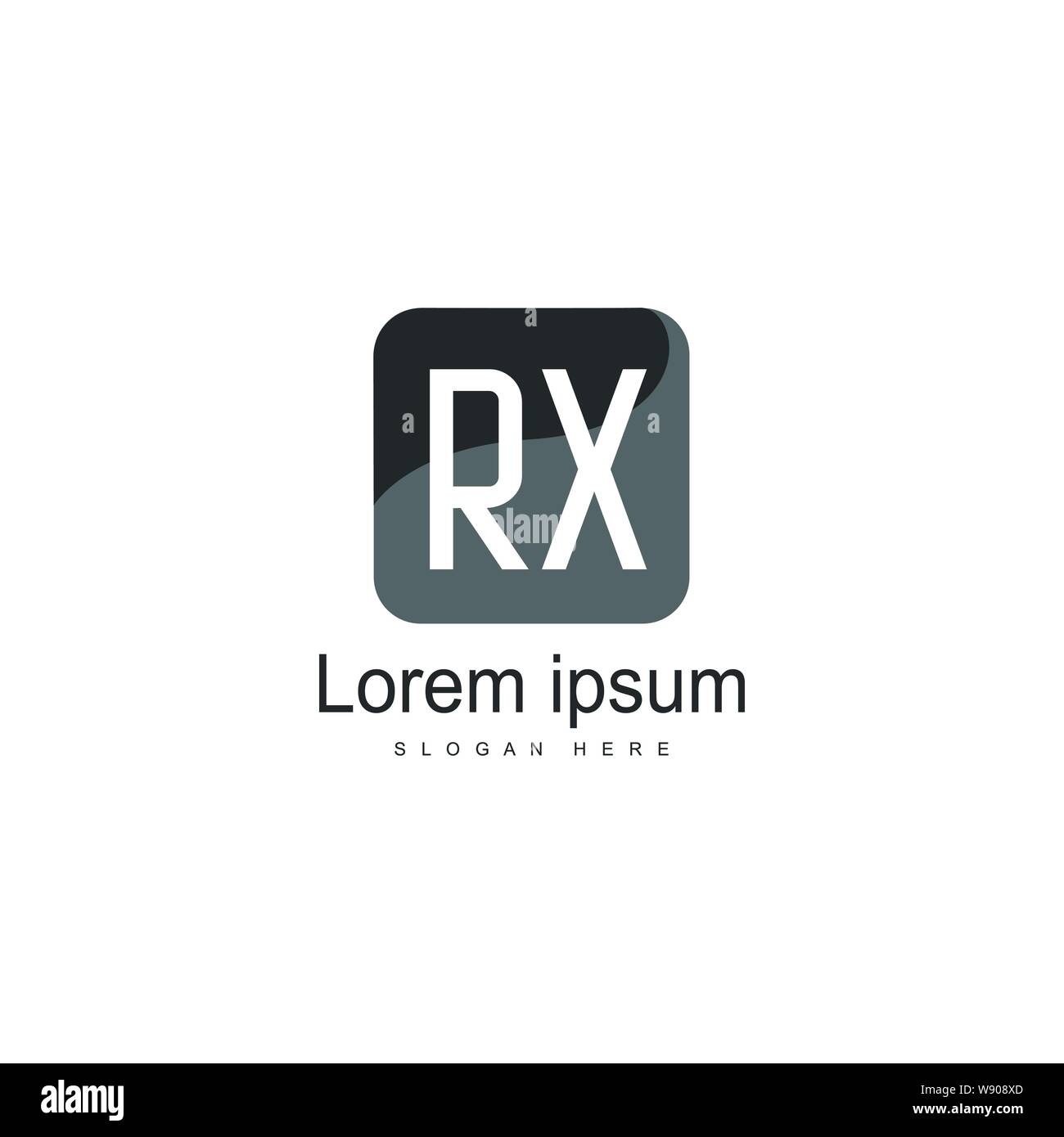 Initial RX logo template with modern frame. Minimalist RX letter logo ...