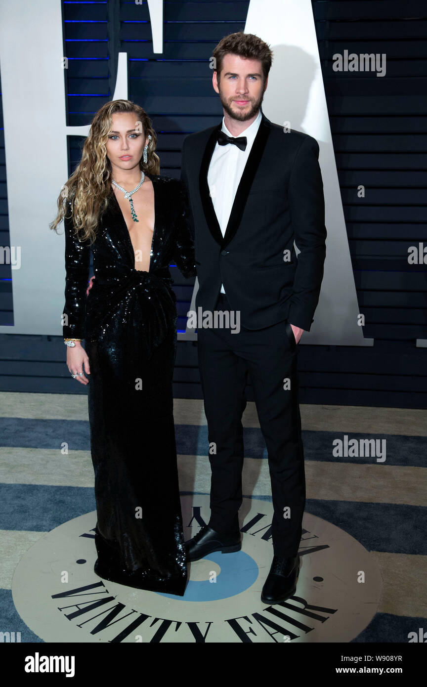 Beverly Hills, USA. 24th Feb, 2019. Miley Cyrus with husband Liam ...