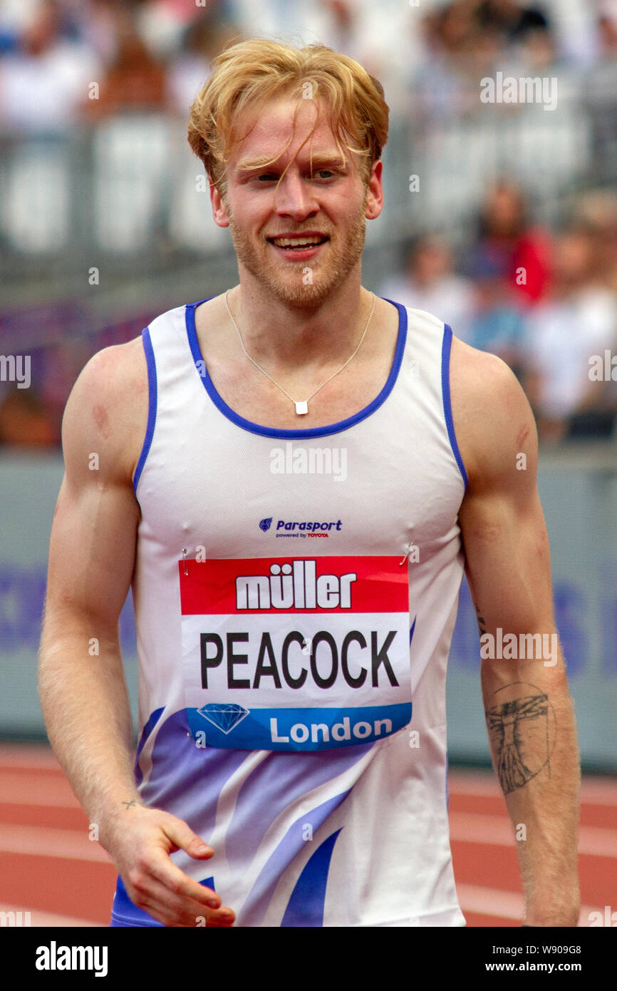 Jonathan Peacock of Great Britain after winning the men's T44 / 64 100 ...