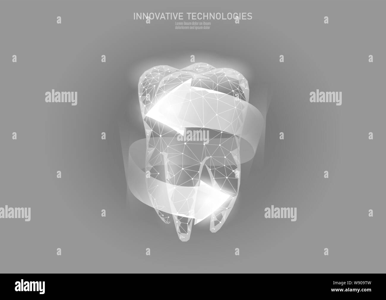 Low poly tooth protection medical concept. Whitening toothpaste enamel ...