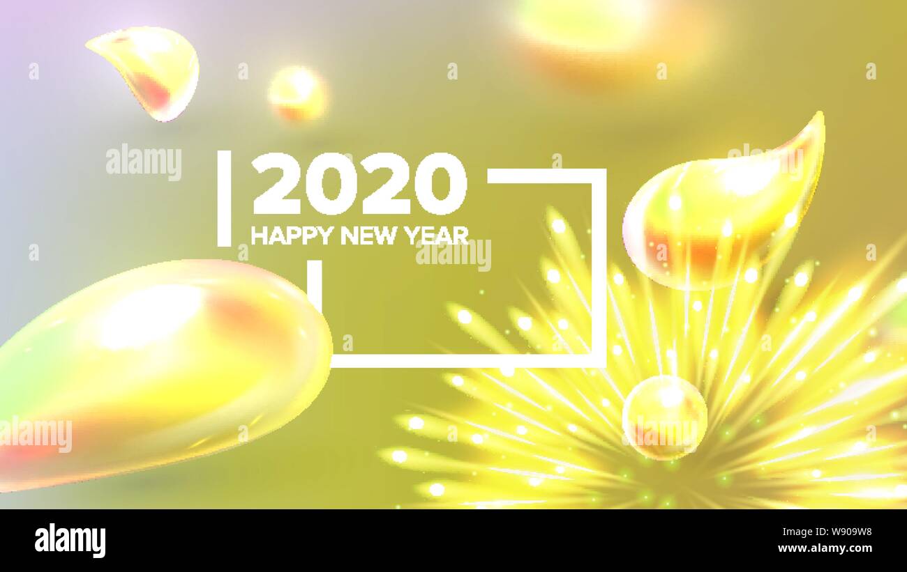 Beautiful Happy New Year Xmas 2020 Banner Vector Stock Vector Image ...