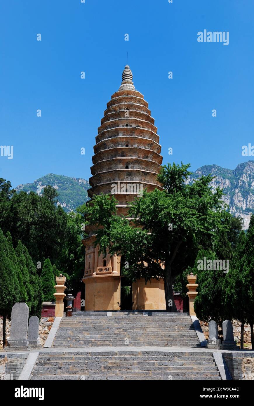View of Songyue Temple Pagoda of the Historic Monuments of Dengfeng in ...