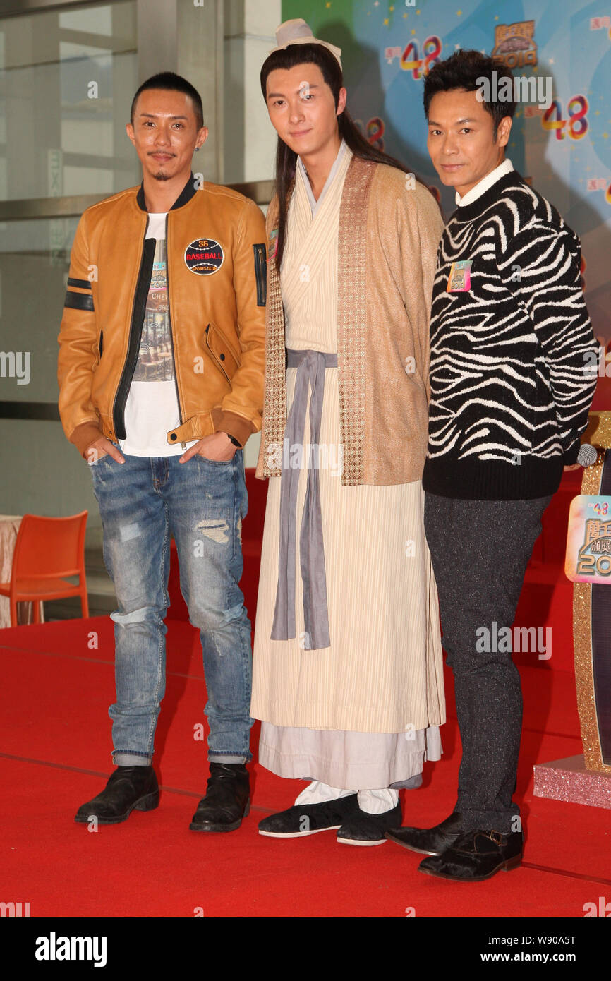 (From left) Hong Kong actors Louis Cheung, Vincent Wong and Roger Kwok ...