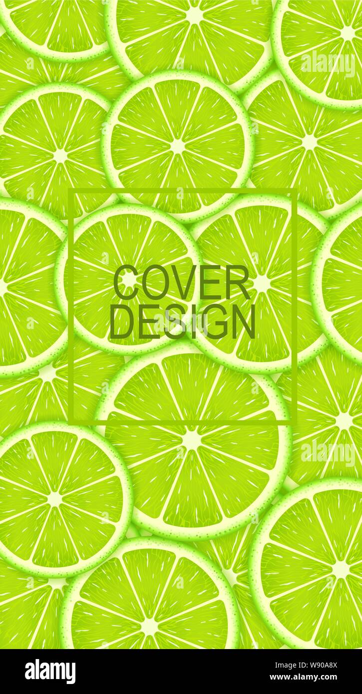 Covers design. Lime slice background. Vector illustration Stock Vector ...