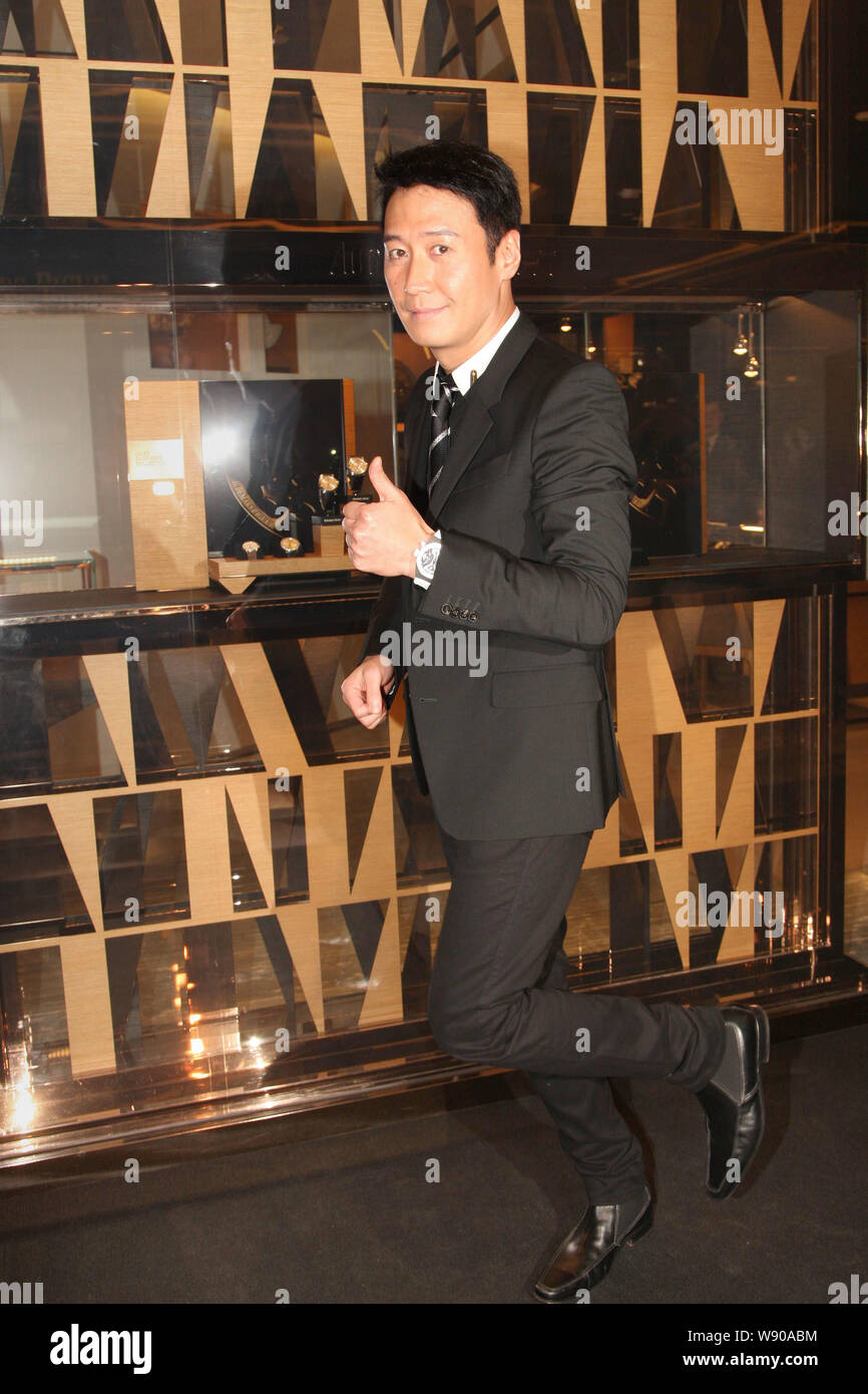 Hong Kong singer and actor Leon Lai poses during the opening ceremony ...
