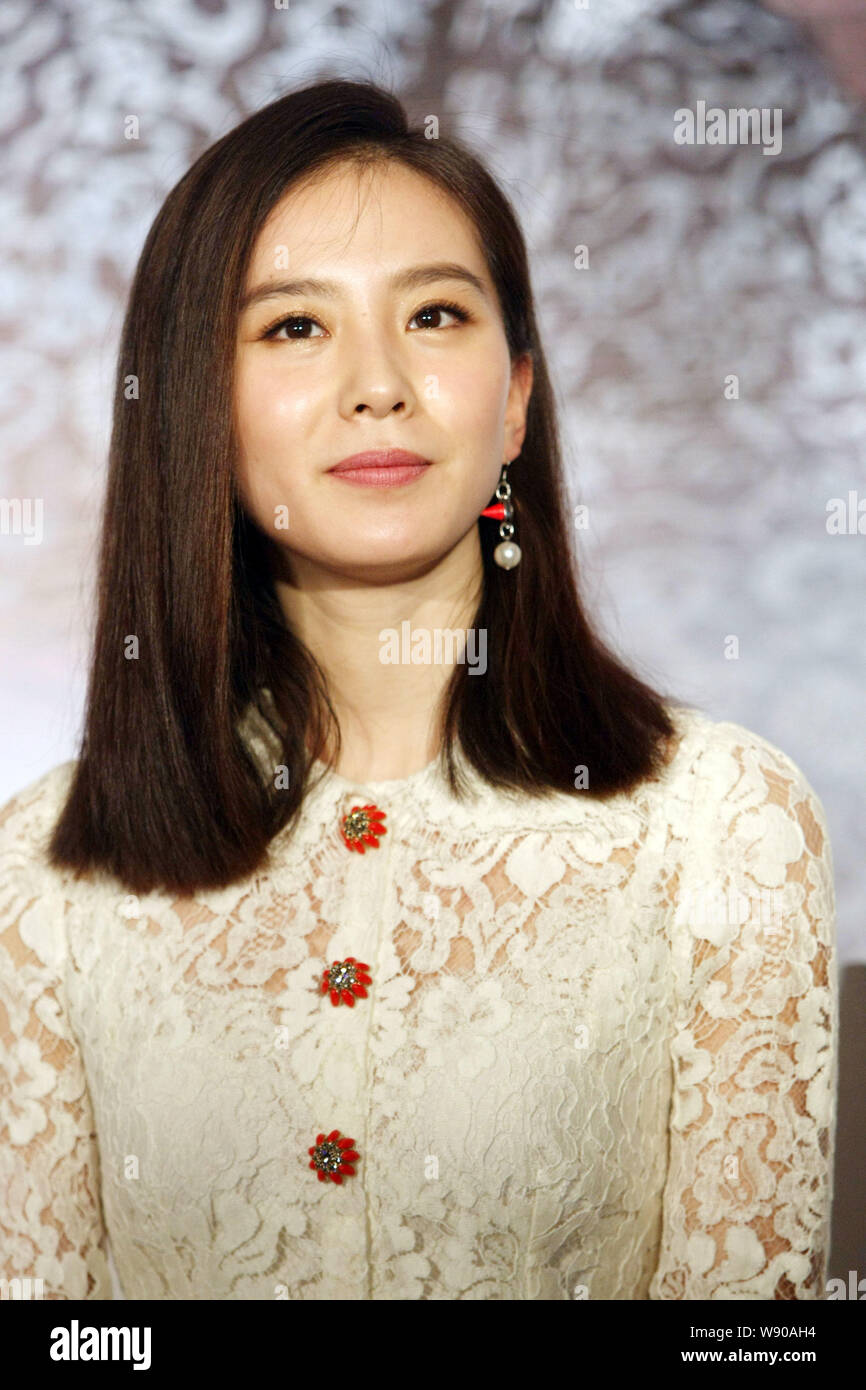 Chinese actress Liu Shishi poses during a press conference for her new ...