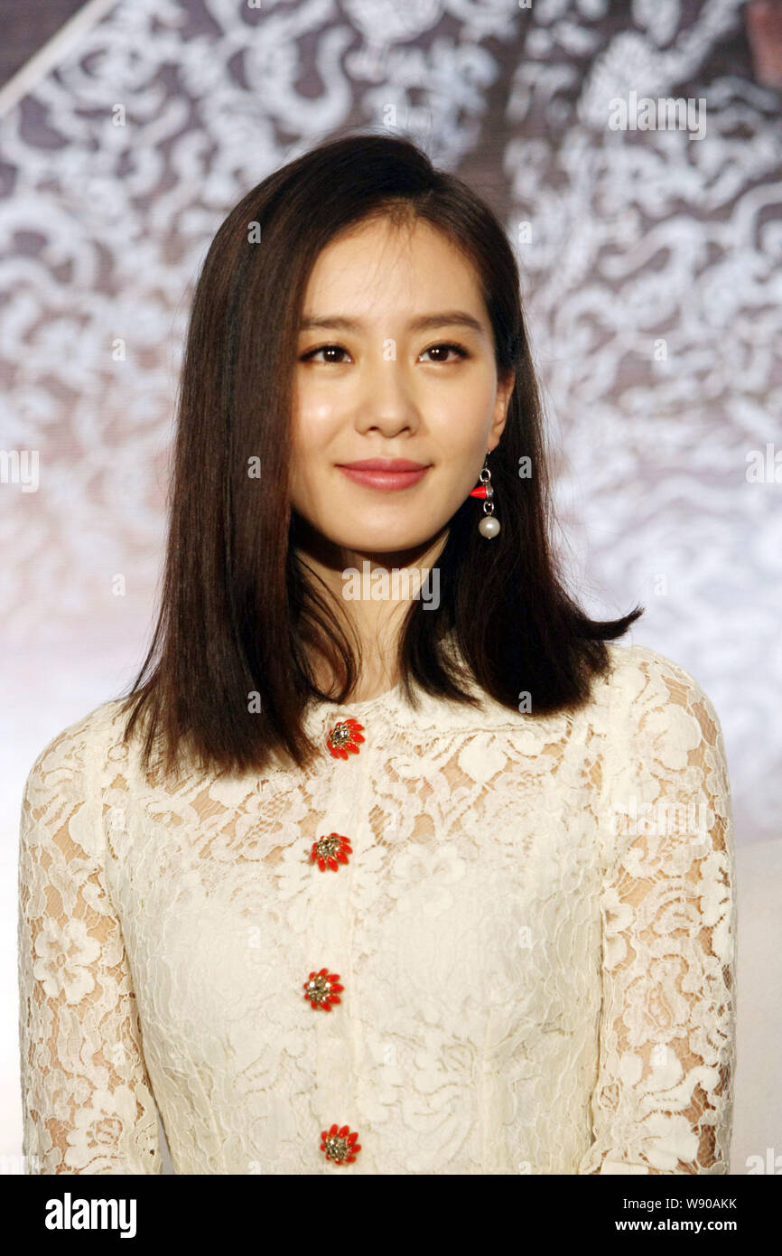 Chinese actress Liu Shishi poses during a press conference for her new ...