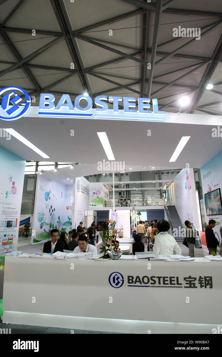 --FILE-People visit the stand of Shanghai Baosteel Group Corporation ...