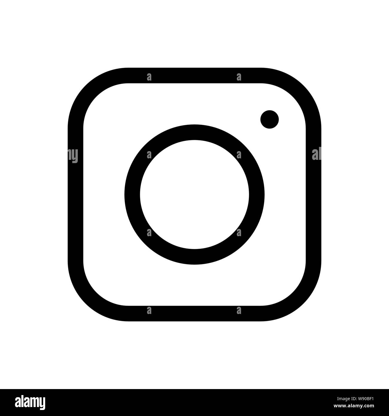 web icon of modern lineart camera. Digital application pictogram ...