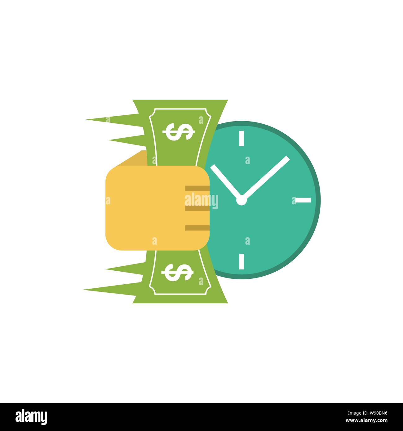 Calendar with payday calculator concept vector isolated illustration ...