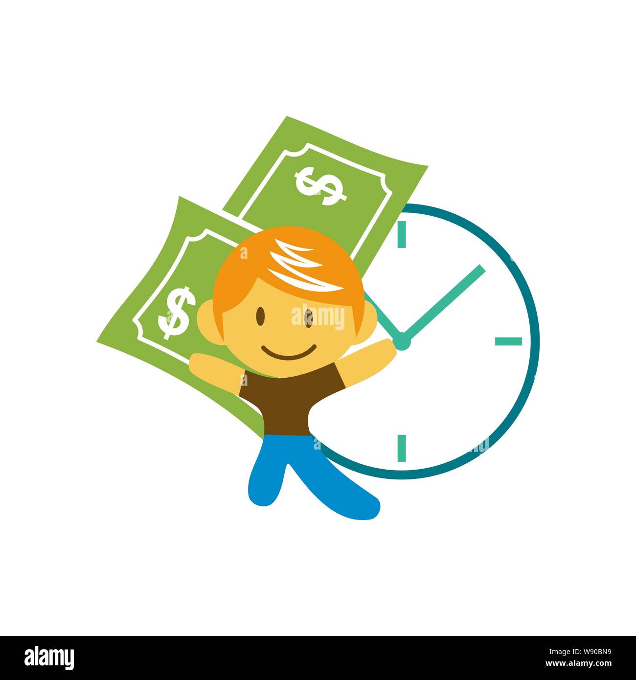 Calendar with payday calculator concept vector isolated illustration ...