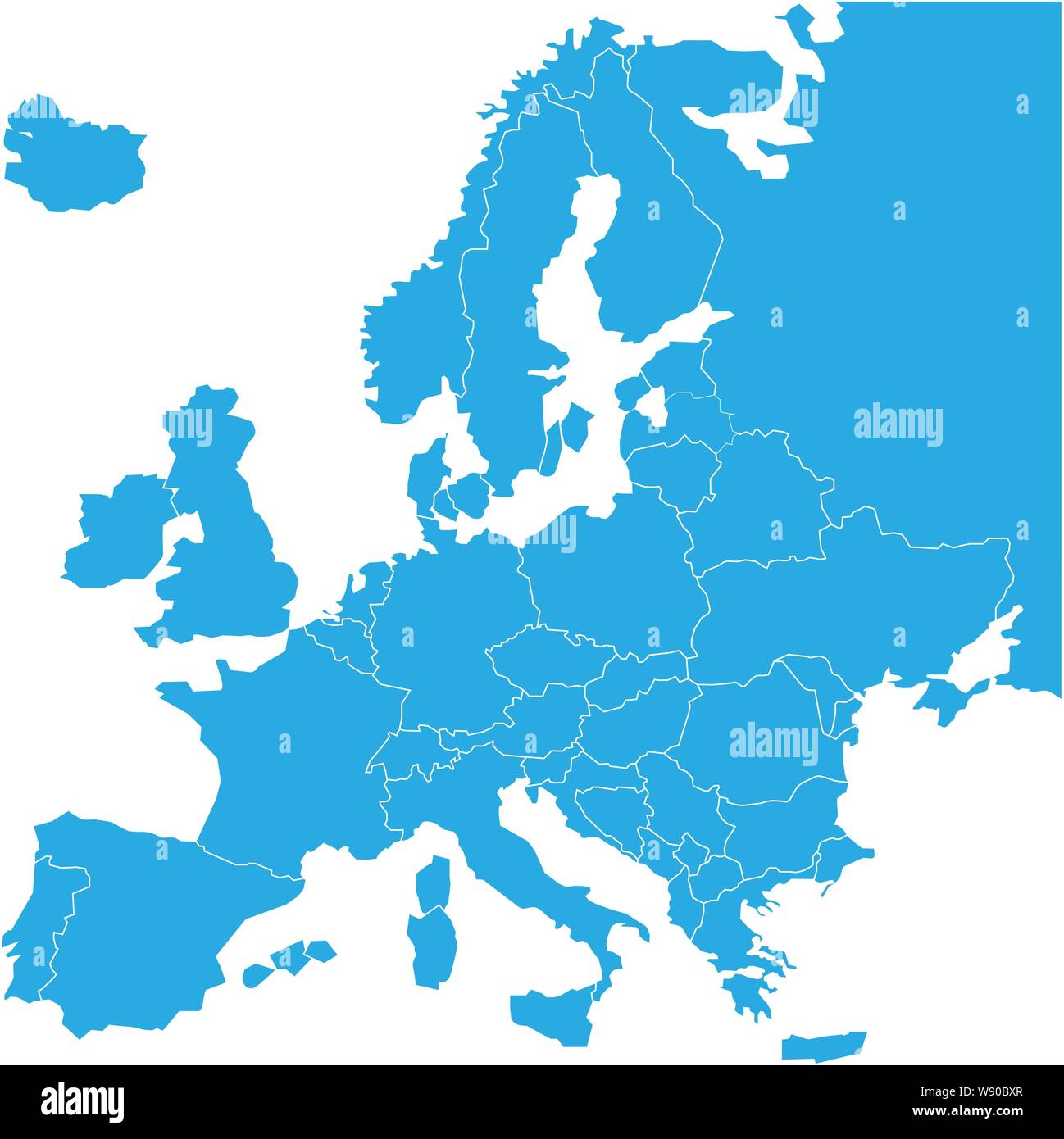 Detailed vector map of the Europe - Vector illustration Stock Vector ...
