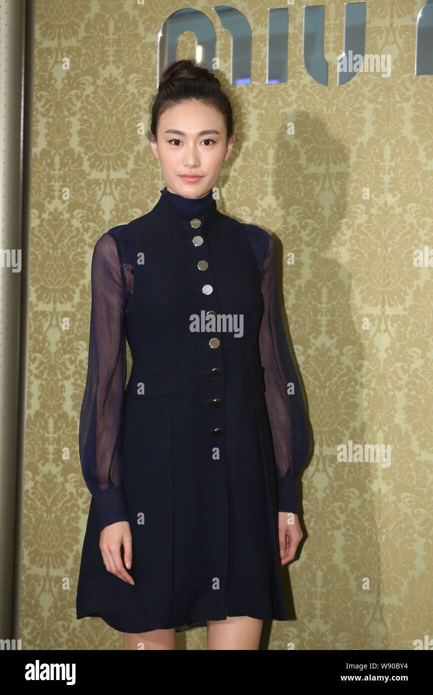 Chinese model Qin Shupei poses as she arrives for the opening ceremony ...