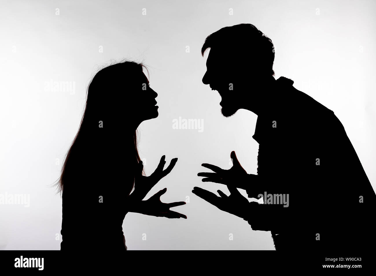 Relationship difficulties, conflict and abuse concept - man and woman ...
