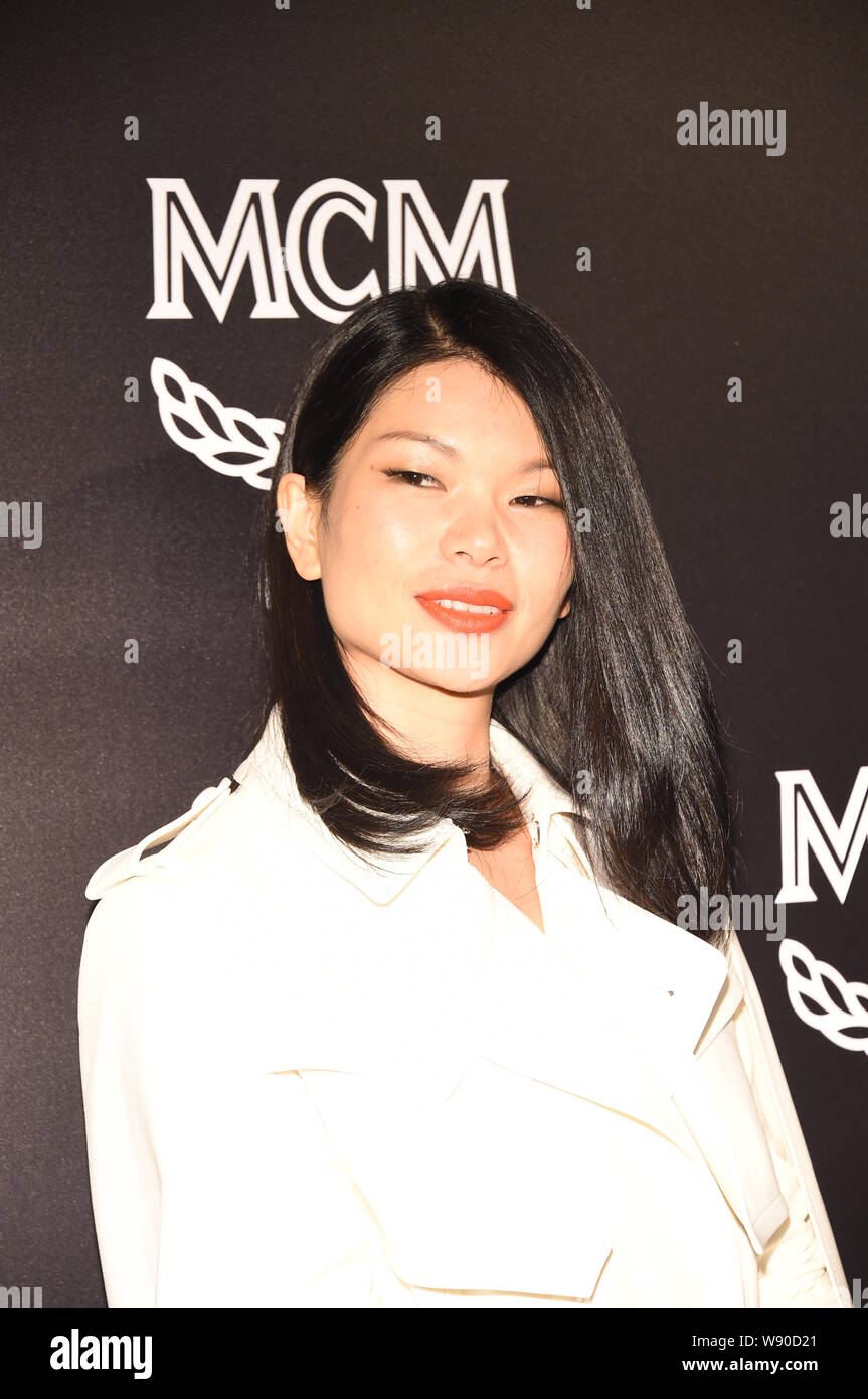 Chinese model Lv Yan poses as she arrives at MCM 2015 Spring/Summer ...