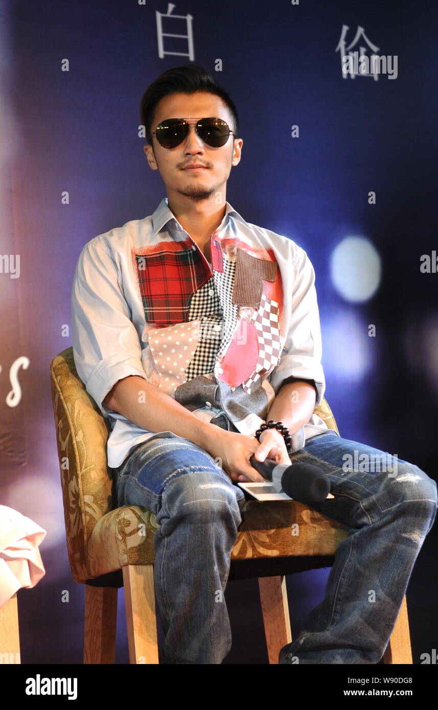Hong Kong actor Nicholas Tse poses during a press conference for his ...