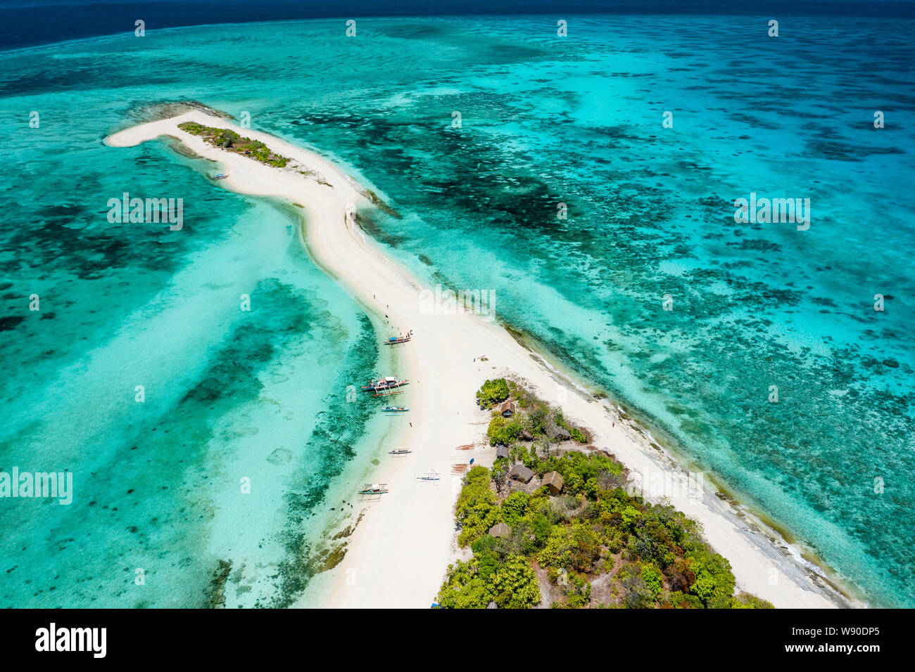 Truly amazing tropical island in the middle of the ocean. Aerial view ...