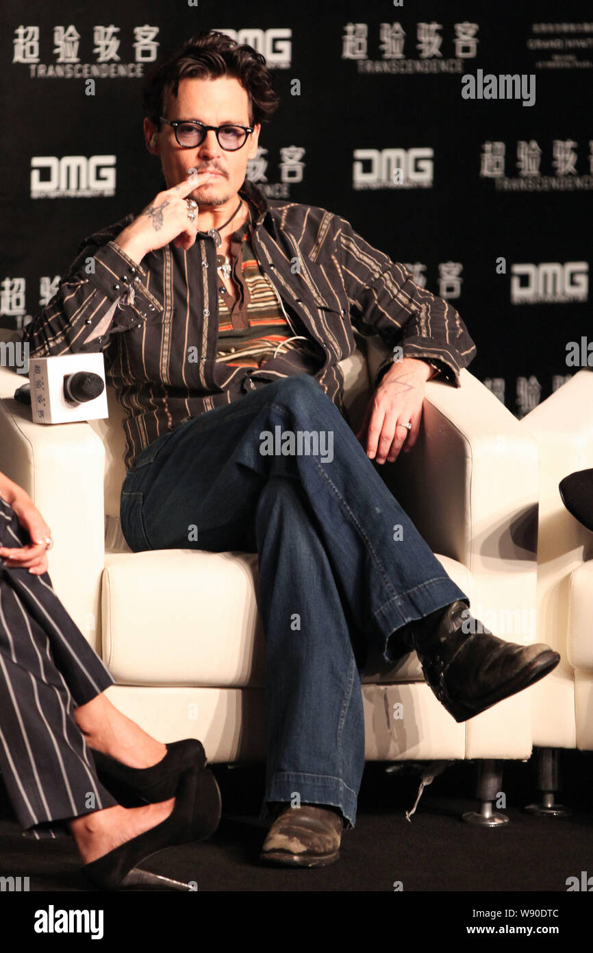 American actor Johnny Depp attends a press conference for his movie ...