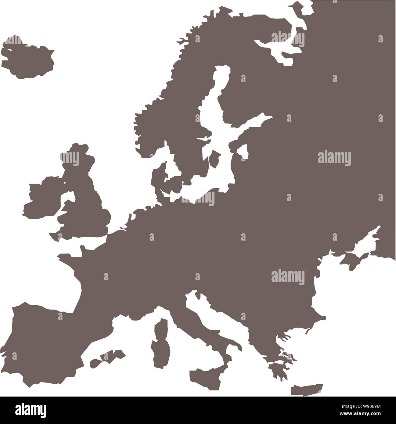 Detailed vector map of the Europe - Vector illustration Stock Vector ...