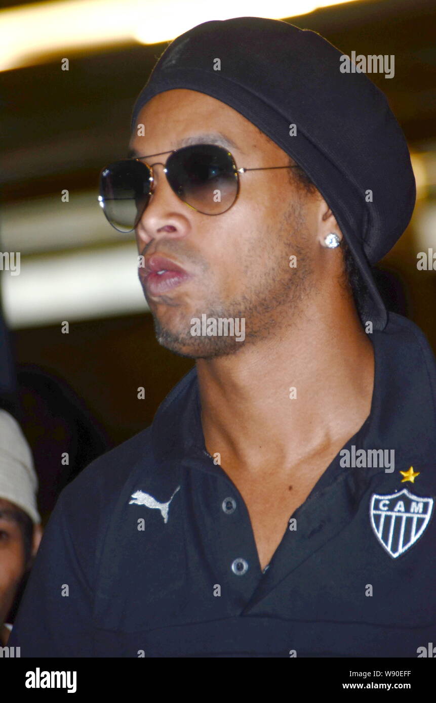 Brazilian football star Ronaldinho of Atletico Mineiro football club ...