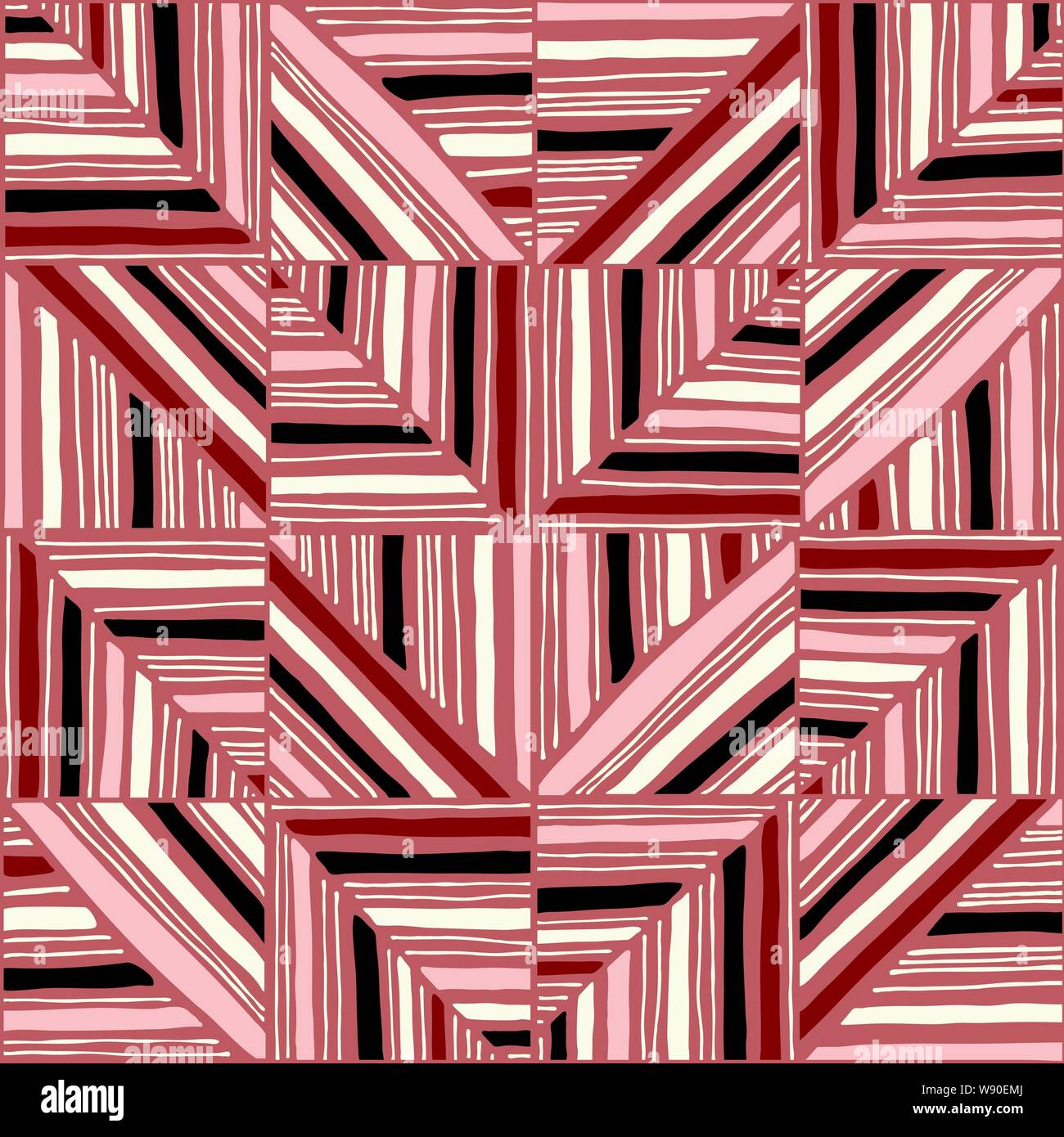 Oversized Retro Hand Drawn Diagonal Lines Forming Squares Vector ...